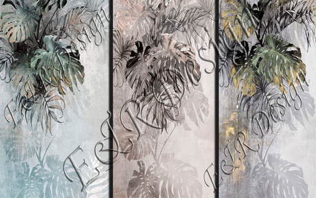Second Life Marketplace - Luxury Grunge tropical leaves Loft Wall ...
