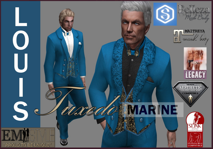 Second Life Marketplace - EMS - LOUIS TUXEDO SET -MARINE