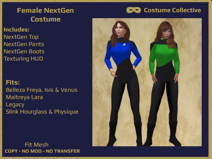 Second Life Marketplace - *CC* Female NextGen Costume for Belleza ...