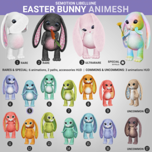 Second Life Marketplace - SEmotion Libellune Easter Bunny Animesh #11