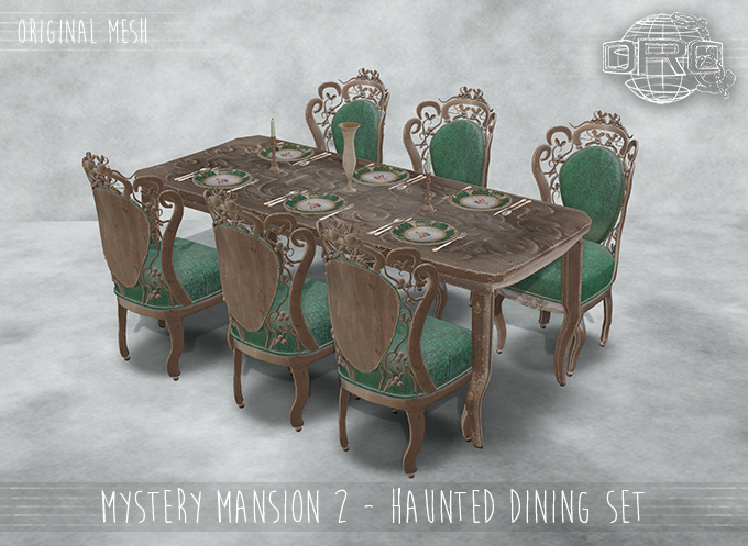 Second Life Marketplace - -DRD- Mystery Mansion 2 - Haunted Dining Set