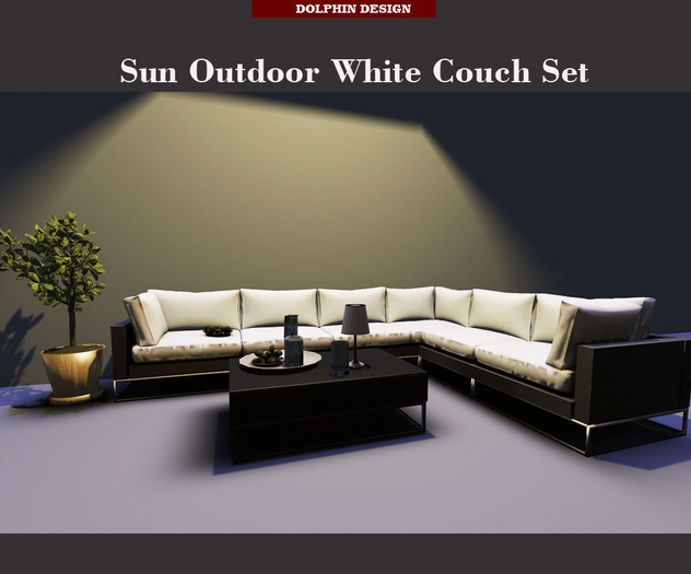 Second Life Marketplace - [Dolphin Design] Sun outdoor white couch set