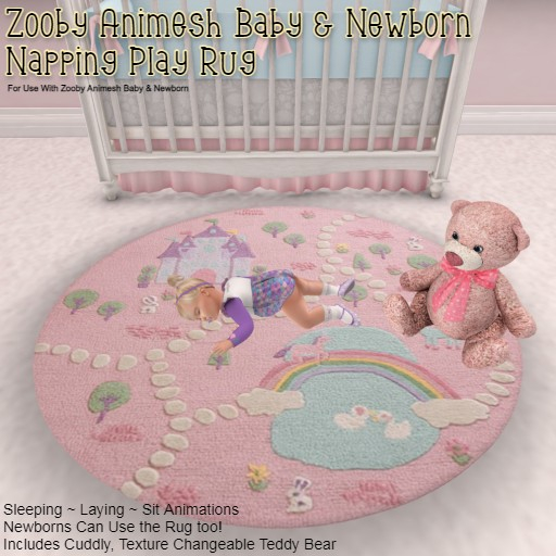 Second Life Marketplace - Scripted Zooby Animesh Baby & Newborn Napping ...