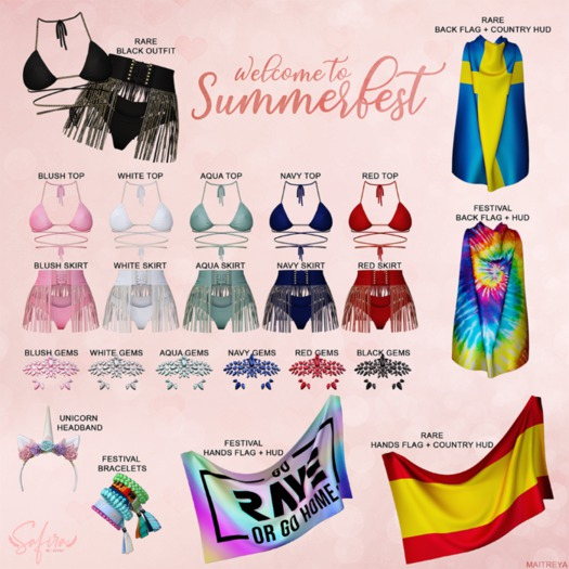 Second Life Marketplace - - Safira - Summerfest Outfit Black - RARE