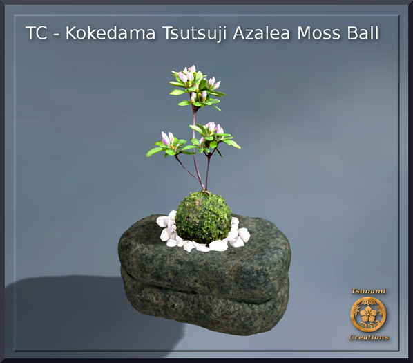 Second Life Marketplace - Kokedama Tsutsuji Azalea Moss Ball