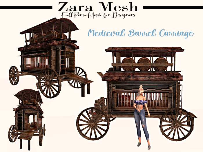 Second Life Marketplace - ZM - Vehicles - Medieval Barrel Carriage ...