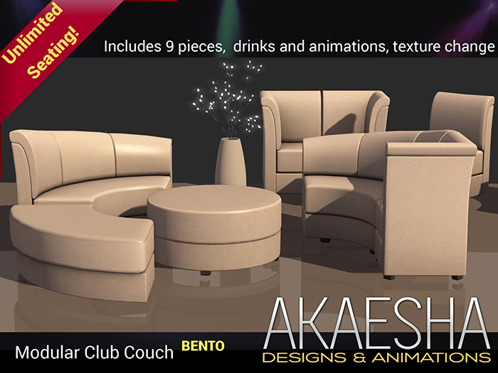 Second Life Marketplace - Modular Club Couch Set - Unlimited Seating ...