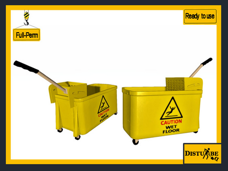 Second Life Marketplace - ::DisturbeD:: Cleaner Mop Bucket - FULL PERM MESH