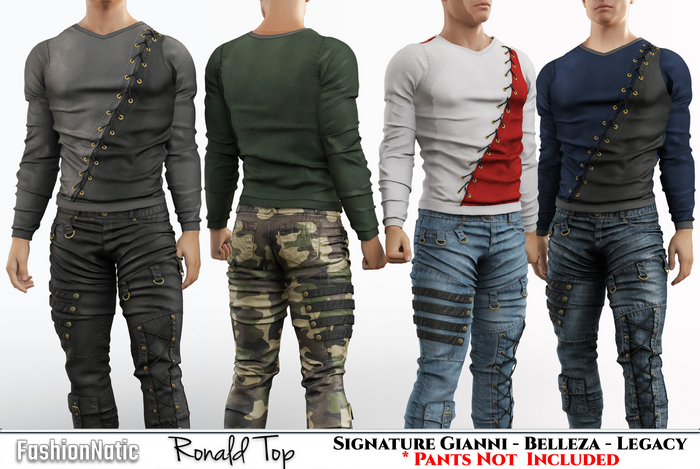 Second Life Marketplace - Ronald Male Top Fatpack Colors - Signature ...