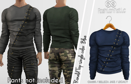 Second Life Marketplace - Ronald Male Top Blue - Signature Gianni ...