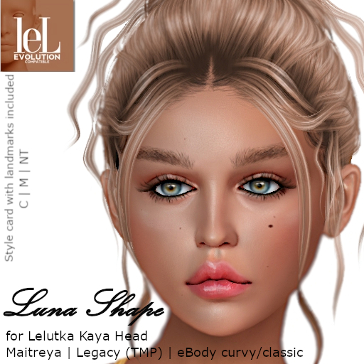 Second Life Marketplace - [*.*:*FD*.*.*] Luna Shape - LeLUTKA Kaya Head