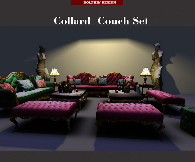 Second Life Marketplace - [Dolphin Design]collard couch set