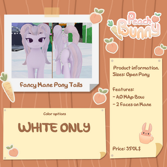 Second Life Marketplace - PB: Fancy Mane Pony Tails - Open pony