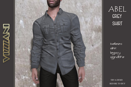 Second Life Marketplace - FANTASTIC SHIRT MOD. ABEL GREY CREATED BY ...