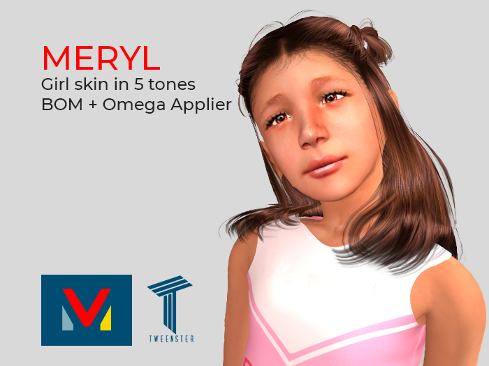 Second Life Marketplace - Meryl Girl Skin for Tweenster - 5 Tones