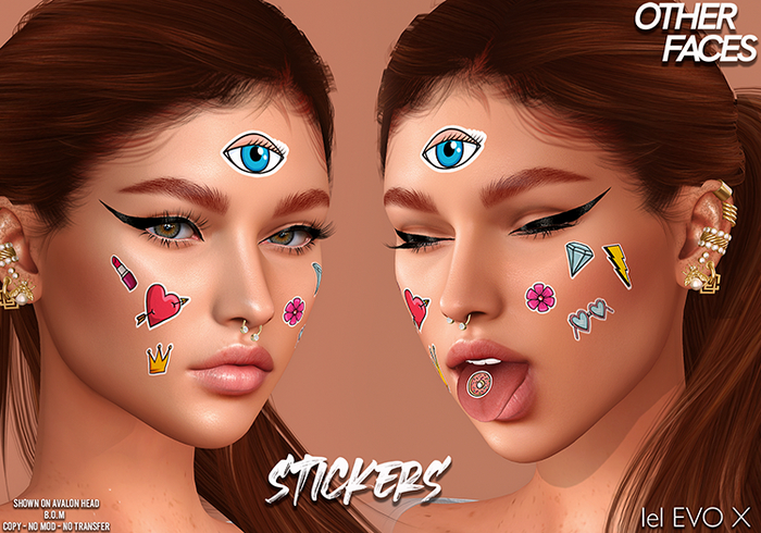 Second Life Marketplace - [OTHER FACES] Stickers [LeL EvoX]