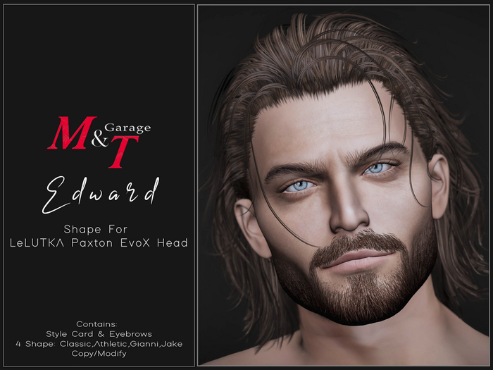 Second Life Marketplace - M&T Edward Shape For Bento LeLUTKA EvoX Paxton
