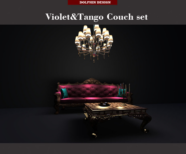 Second Life Marketplace - [Dolphin Design] violet & tango couch set