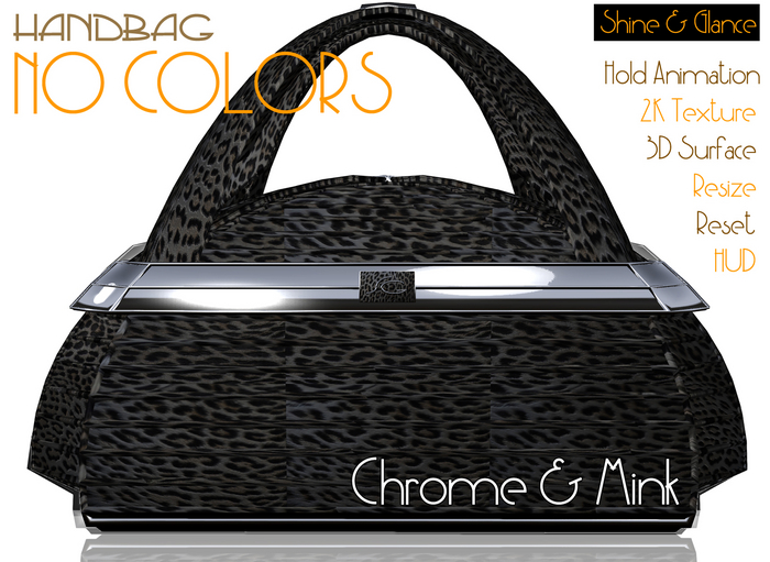 Second Life Marketplace - Shine & Glance - Handbag NO COLORS - Chrome ...