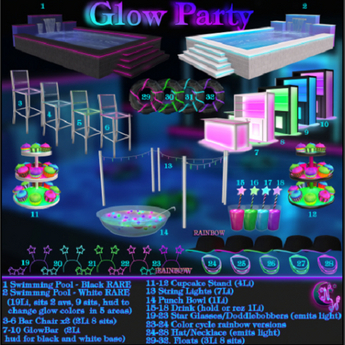 Second Life Marketplace - 6) *NW* Glow Party - Bar Chair - Pink
