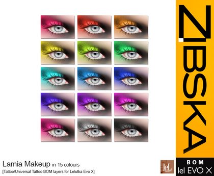 Second Life Marketplace - Zibska Evo X ~ Lamia Makeup in 15 colors with ...