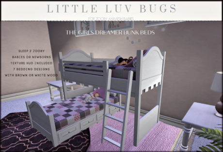 Second Life Marketplace - LLB -Girl's Dreamers Bunk Bed