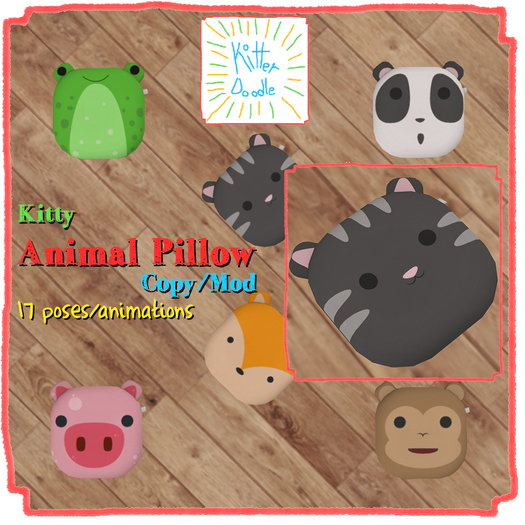 Second Life Marketplace - [KitterDoodle] Kitty Pillow