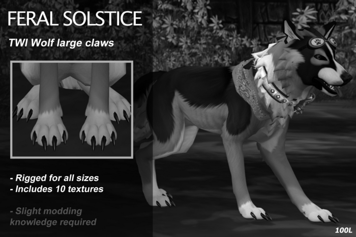 Second Life Marketplace - TWI Wolf Large Claws DEMO