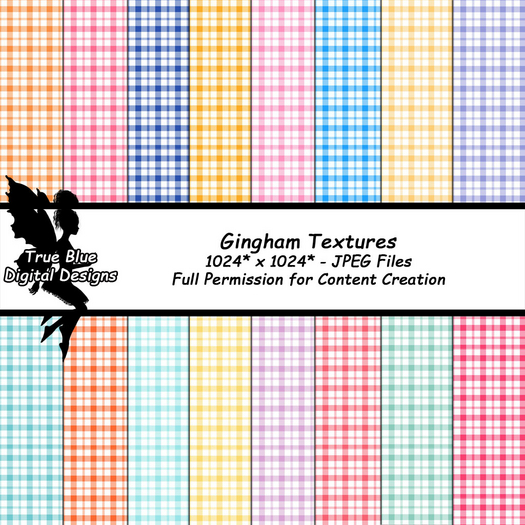 Second Life Marketplace - *True Blue Designs* Gingham Fabric Textures