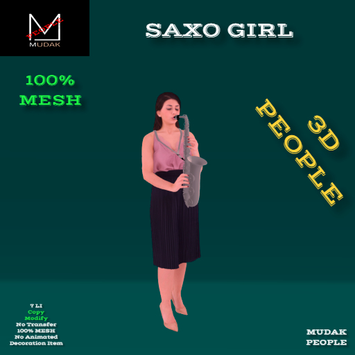 Second Life Marketplace - MUDAK PEOPLE - SAXO GIRL