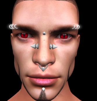 Second Life Marketplace - Mens Silver Piercing Set