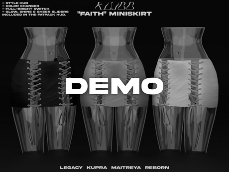 Second Life Marketplace - #KLUBB "Faith" Miniskirt [DEMO]