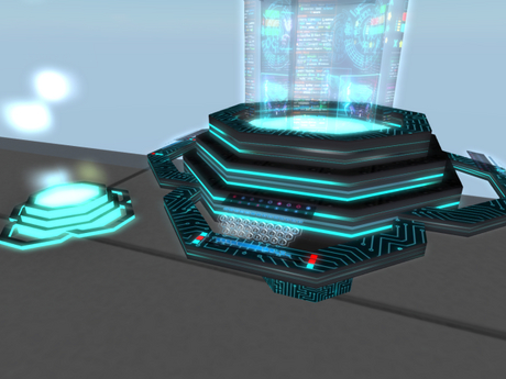 Second Life Marketplace - Info holo column + keyboards + light column