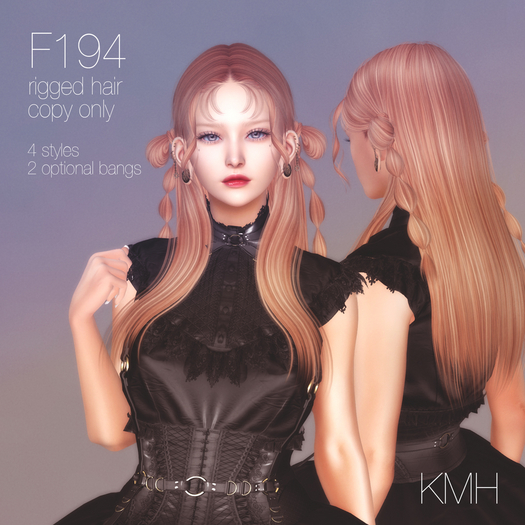 Second Life Marketplace - KMH - Hair F194 Natural pack(add)