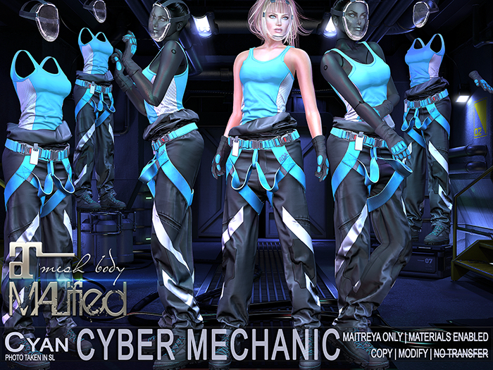 Second Life Marketplace - COPY/MOD MALified: Cyber Mechanic Outfit ...