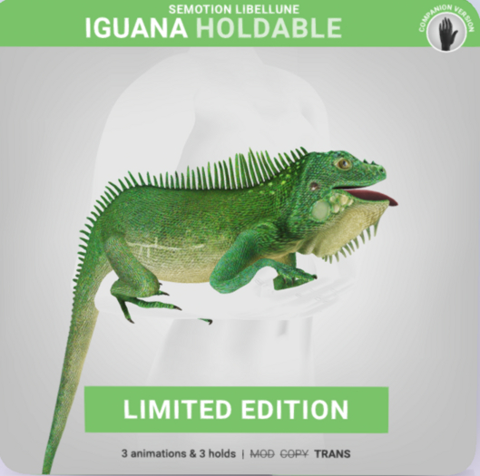 Second Life Marketplace - SEmotion Libellune Iguana Holdable Companion ...