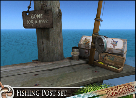 Second Life Marketplace - HeadHunter's Island - Fishing post set - 16 ...