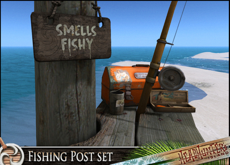 Second Life Marketplace - HeadHunter's Island - Fishing post set - 16 ...