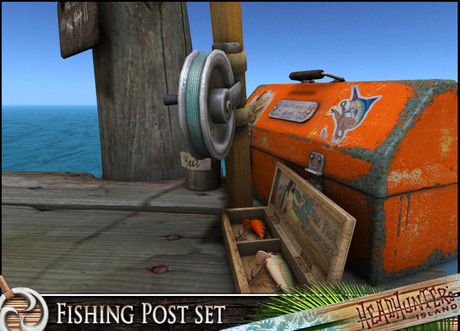 Second Life Marketplace - HeadHunter's Island - Fishing post set - 16 ...