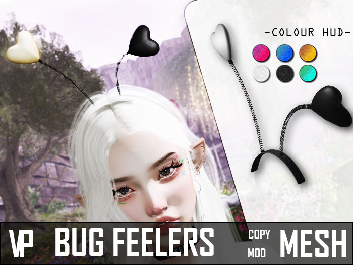 Second Life Marketplace - =VP= Heart Bug Feelers / Head Band (COPY/MOD)