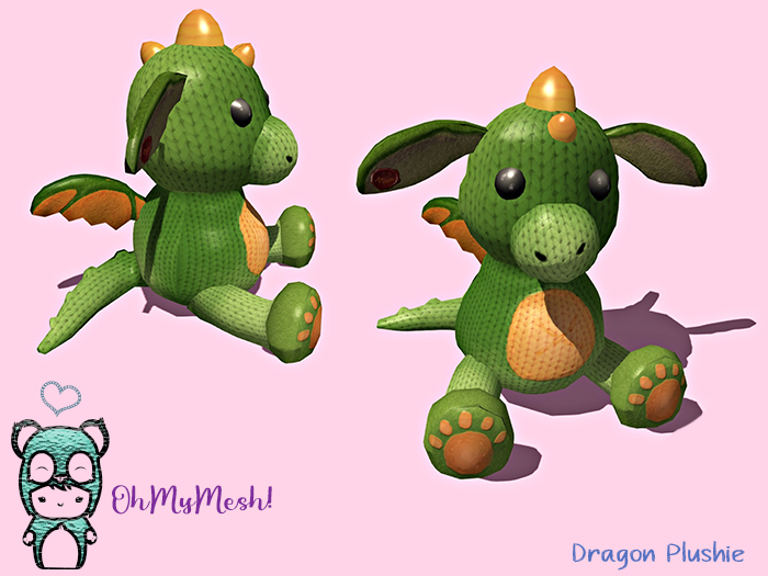 Second Life Marketplace - OhMyMesh! Dragon Plushie - Full Perm Mesh