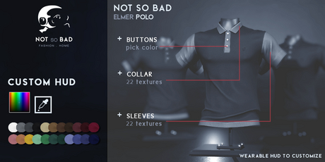 Second Life Marketplace - not so bad . mesh . ELMER polo T-shirt . coral