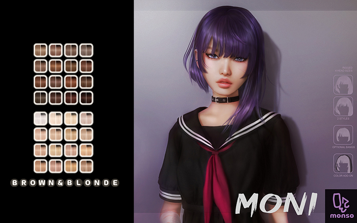 Second Life Marketplace - [monso] Moni Hair /Brown & Blonde