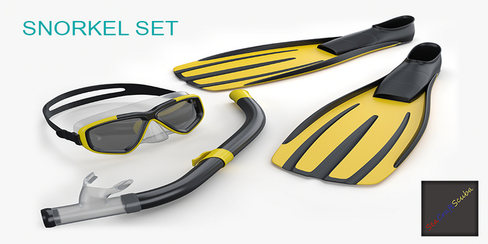 Second Life Marketplace - SeaCraftScuba Snorkel Set Yellow'