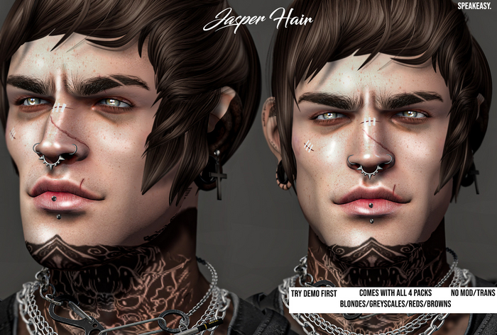 Second Life Marketplace - { Speakeasy } Jasper Hair FATPACK