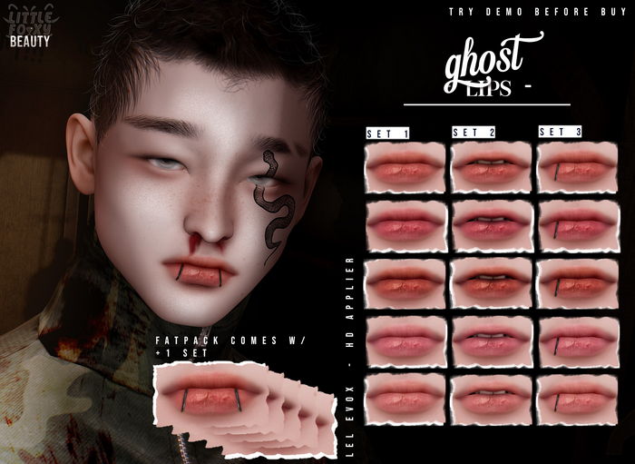 Second Life Marketplace - (ADD ME) ~Little Foxy B.~ Ghost Lips Set 2 ...