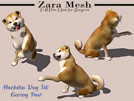 Second Life Marketplace - ZM - Animals - Hachiko Dog Sit Giving Paw ...
