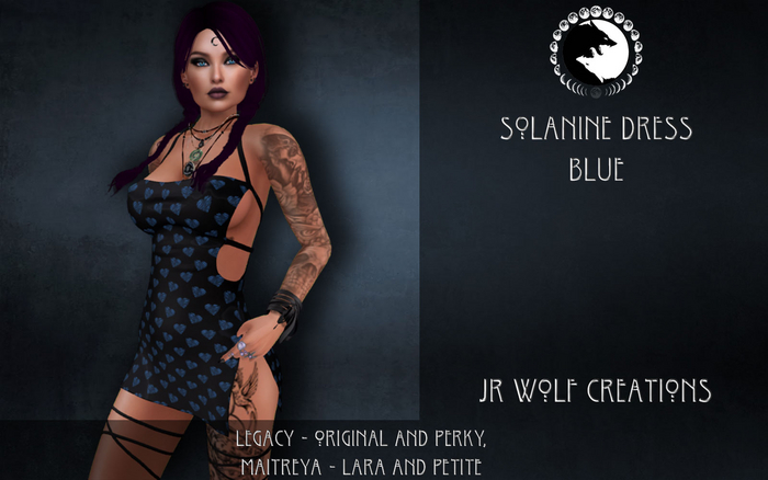 Second Life Marketplace - Solanine Dress Blue ADD ME (JR Wolf Creations)