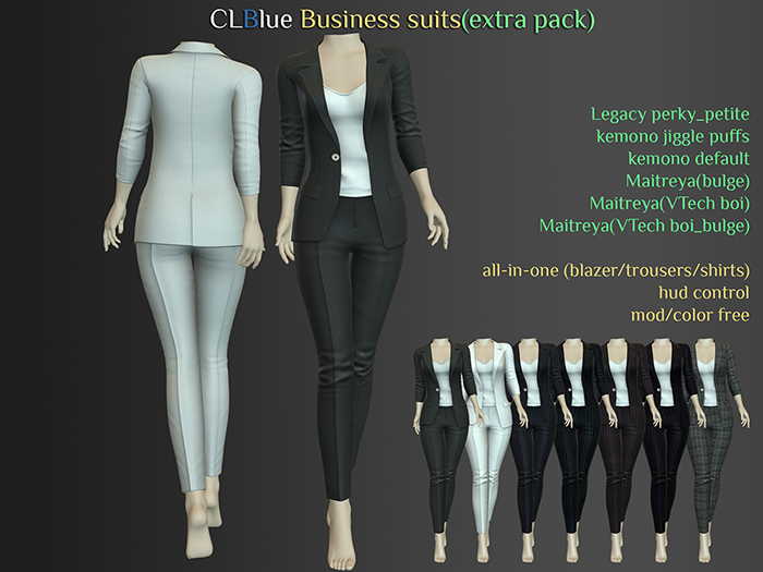 Second Life Marketplace - [demo]CLBlue-Business suits(extra pack)