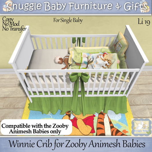 Second Life Marketplace - Winnie Crib for Zooby Animesh Babies Boxed